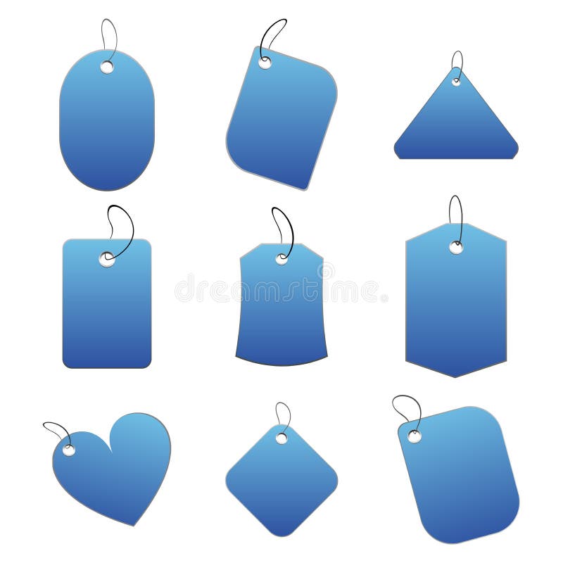 Blue tags stock vector. Illustration of design, heart - 6518931