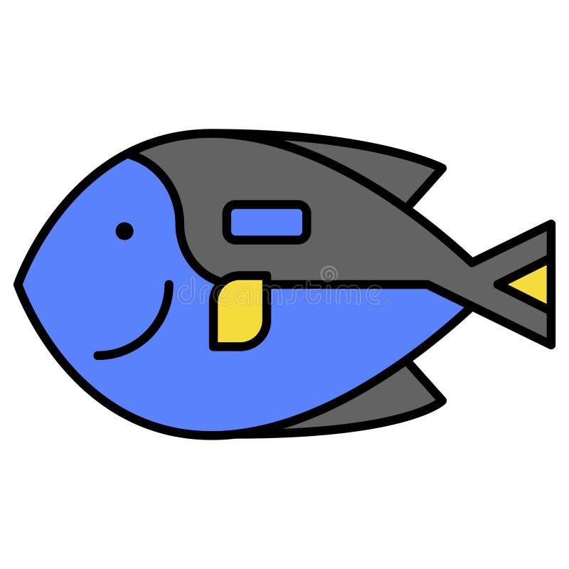 Blue Tang Fish Icon, Summer Vacation Related Vector Stock Vector ...