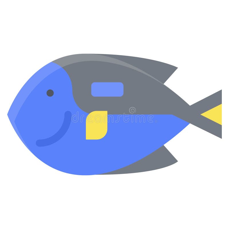 Blue Tang Fish Icon, Summer Vacation Related Vector Stock Vector ...