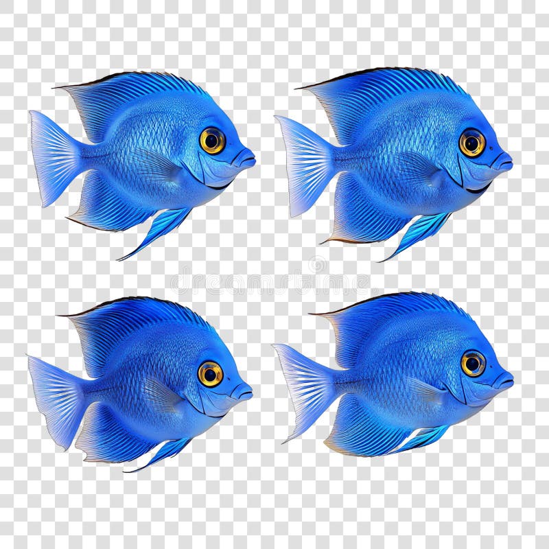 Blue tang fish set stock illustration. Illustration of action - 341463897