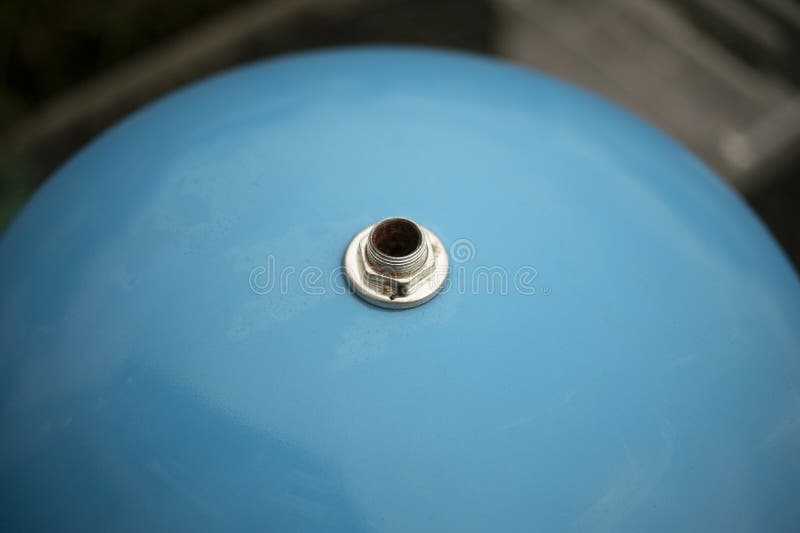 Blue tank. Gas cylinder stock image. Image of object - 310548361