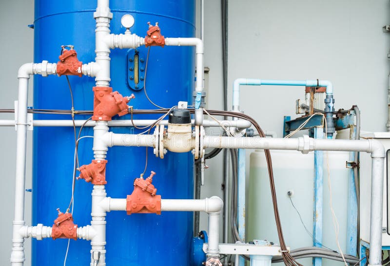 Blue Tank for Water Storage Stock Image - Image of machine, industry ...