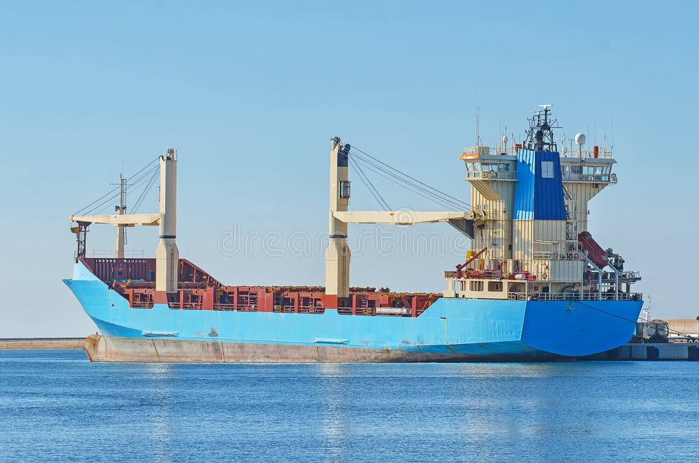 Blue tanker ship stock image. Image of container, commercial - 37976123