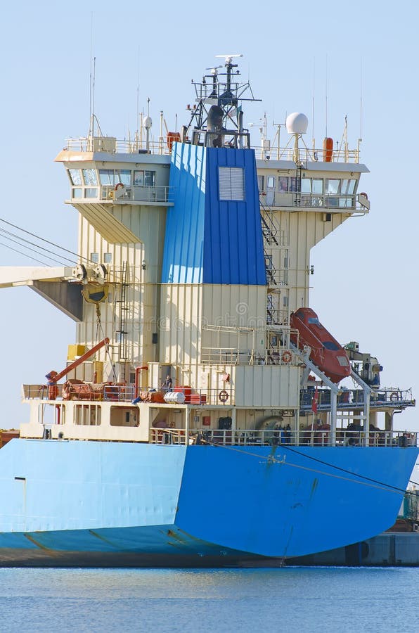 Blue tanker ship stock image. Image of container, commercial - 37976123