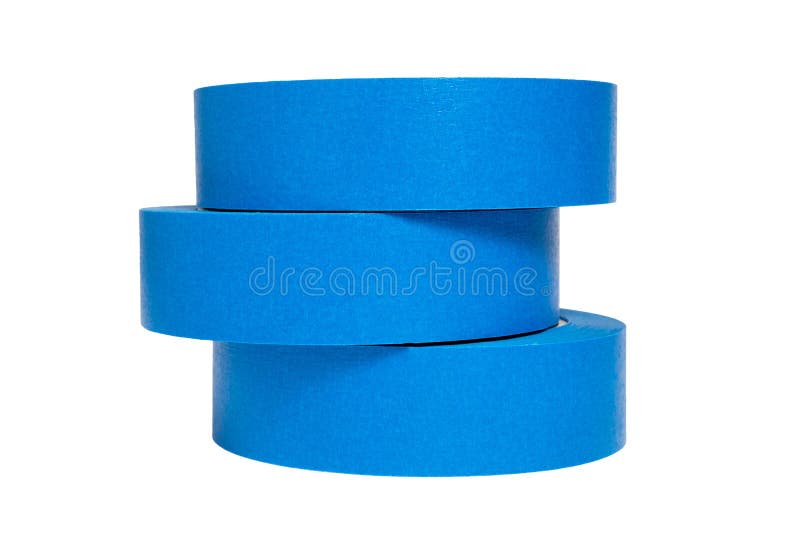 Blue Tape Isolated on a White Background, Adhesive Tape Pieces Stock ...