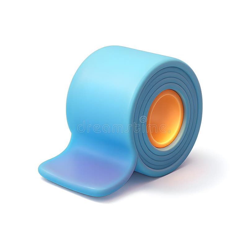 Blue Tape Roll on White Background Stock Illustration - Illustration of ...