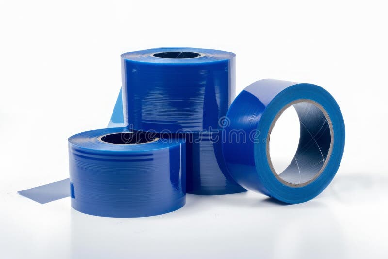 Blue Tape Rolls on White Background. AI Image Stock Photo - Image of ...