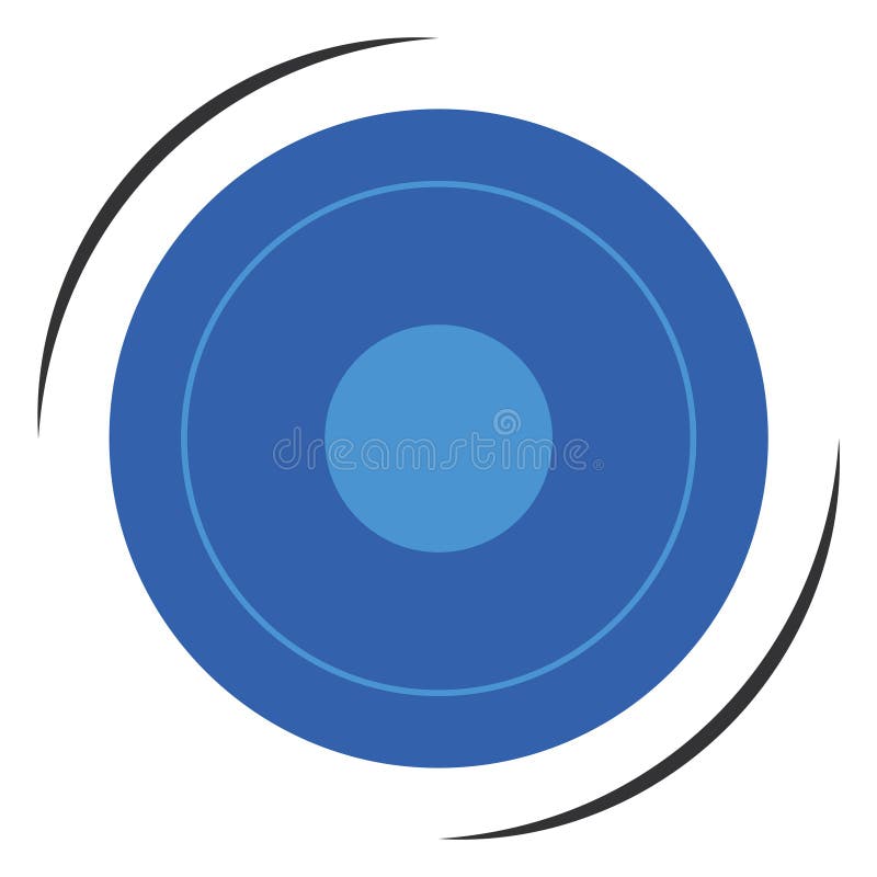 Blue Target Circle Icon. Vector Stock Vector - Illustration of icon ...