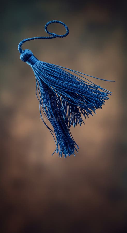 Blue Tassel Hanging Against Dark Background Stock Illustration ...