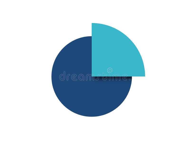 Blue and Teal Circle with Quarter Cutout Stock Illustration ...