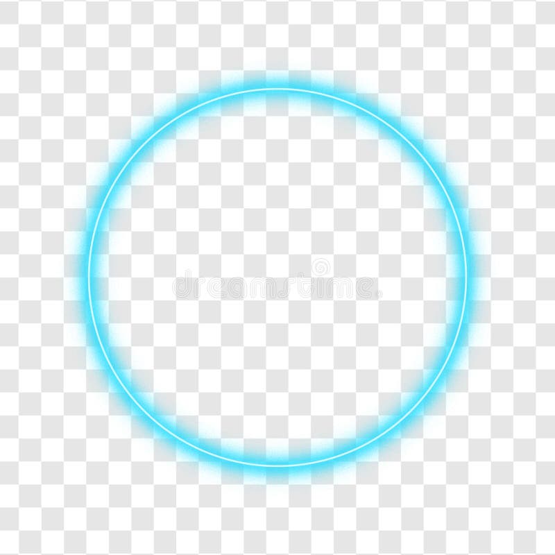Blue Teal Grain Neon Glowing Circle with Futuristic Ring Shape and ...