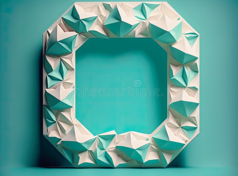 Blue Teal Paper Frame with Blank Copy Space in the Middle, for Template ...