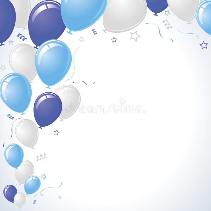 Blue and Teal Party Balloons Rising Stock Vector - Illustration of ...