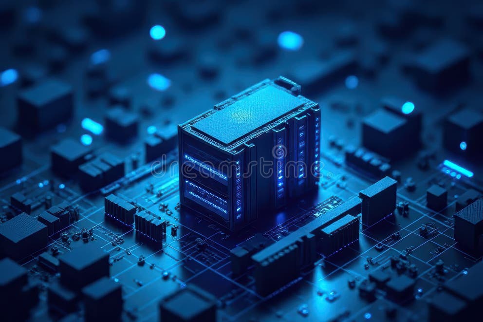 Blue Team Server Configuration in Modern Era Stock Illustration ...