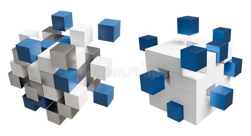 Blue Teamwork Blocks Isolated on White Backgound Stock Illustration ...