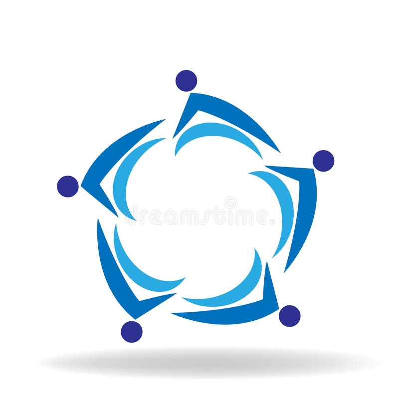 Blue Teamwork People Business Icon Stock Vector - Illustration of group ...