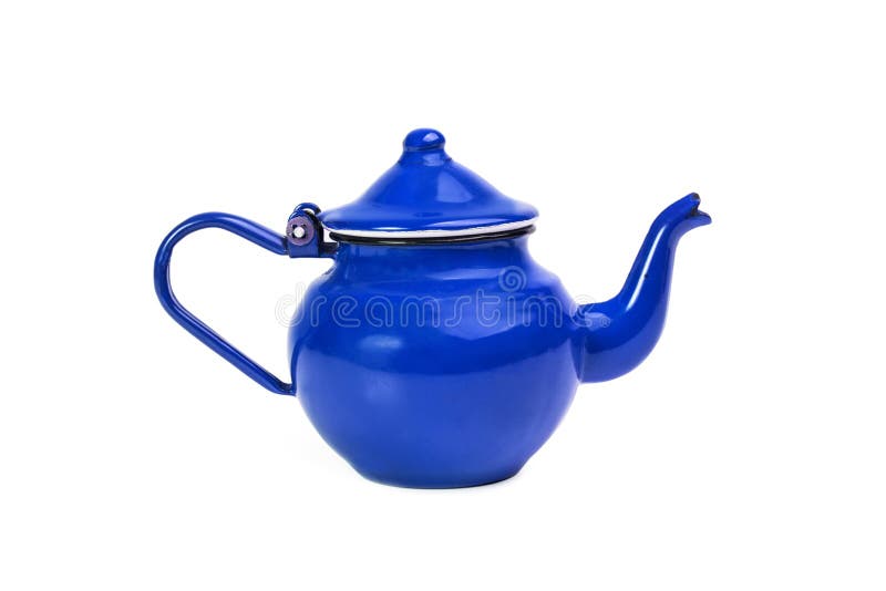 Blue Teapot on a White Background Stock Photo - Image of white, kettle ...