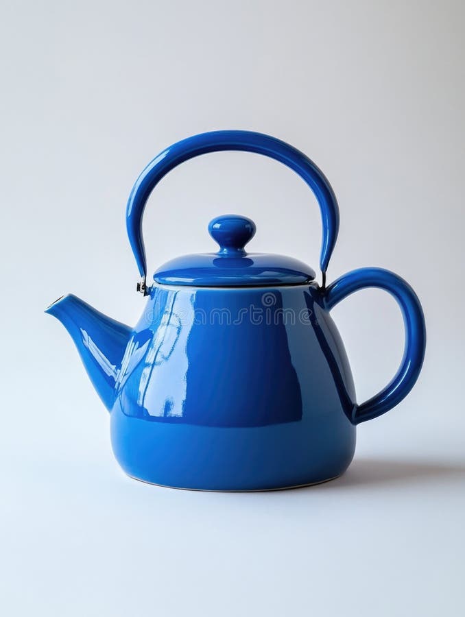 Blue Teapot on White Surface Stock Photo - Image of generated, setting ...