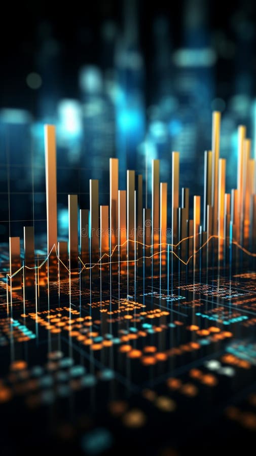 Blue Tech Backdrop Frames Stock Market Chart, Merging Financial Trends ...