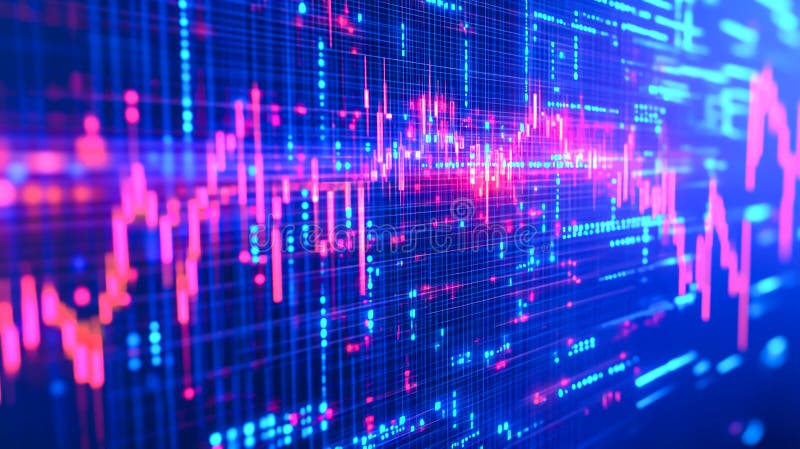 Blue Tech Finance Background Abstract Pixel Element Network. Tech ...