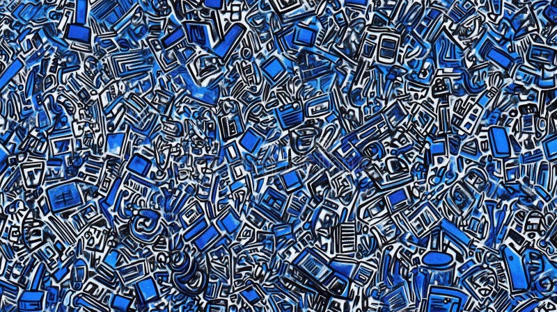 Blue Tech Graffiti stock illustration. Illustration of modern - 367690131