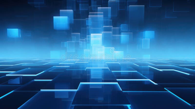 Blue Tech Illuminating Innovation on a Dark Background Stock ...