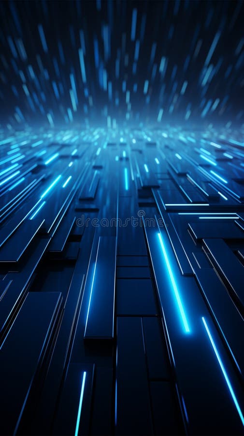 Blue Tech Lines and Layers with Dark Gradient Background Stock ...