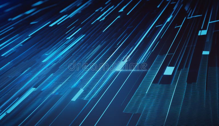 Blue Tech Lines and Layers with Dark Gradient Background Stock ...