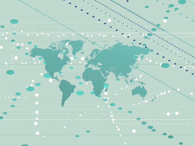 Blue Over Blue Tech Map of the World Silhouette of International ...