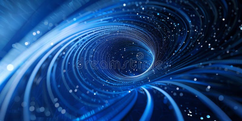 Blue Tech Vortex with Particles Symbolizes Futuristic Design Merging ...
