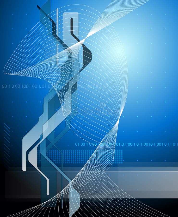 Blue technical background stock illustration. Illustration of glow ...