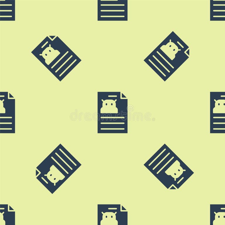 Blue Technical Specification Icon Isolated Seamless Pattern on Yellow ...