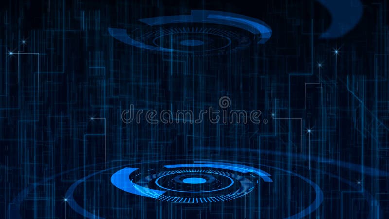 Blue Techno Background. Seamless Abstract Cycle Image. Stock Footage ...