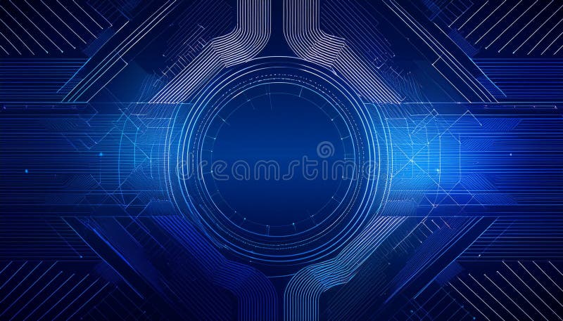 Blue Technological Background with Patterns Stock Illustration ...