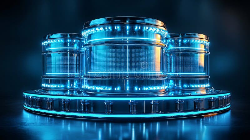 Blue Technological Cylinder Stock Illustration - Illustration of ...