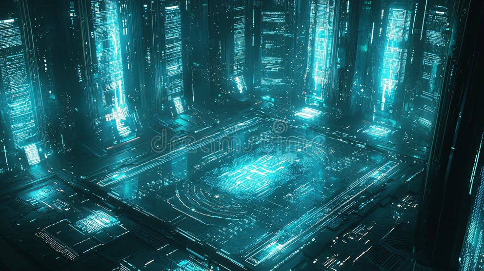 Blue Technological Sense of Future Scene Stock Image - Image of ...