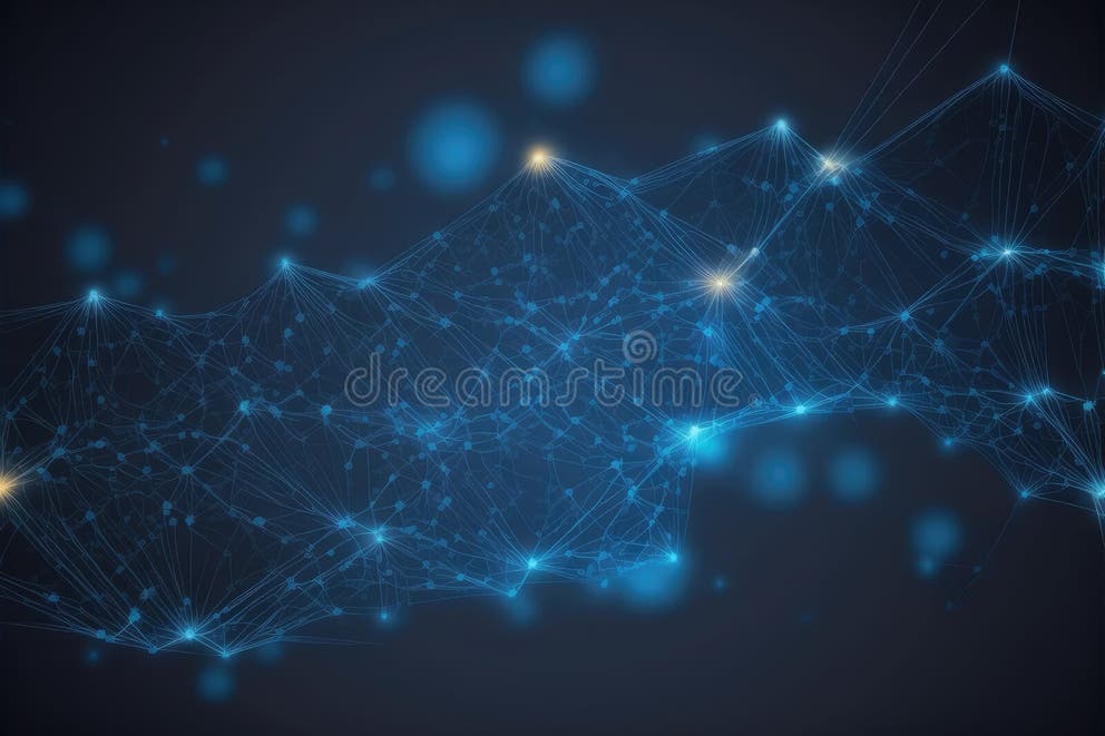 Blue Technology Abstract Background of Connection Network Stock ...