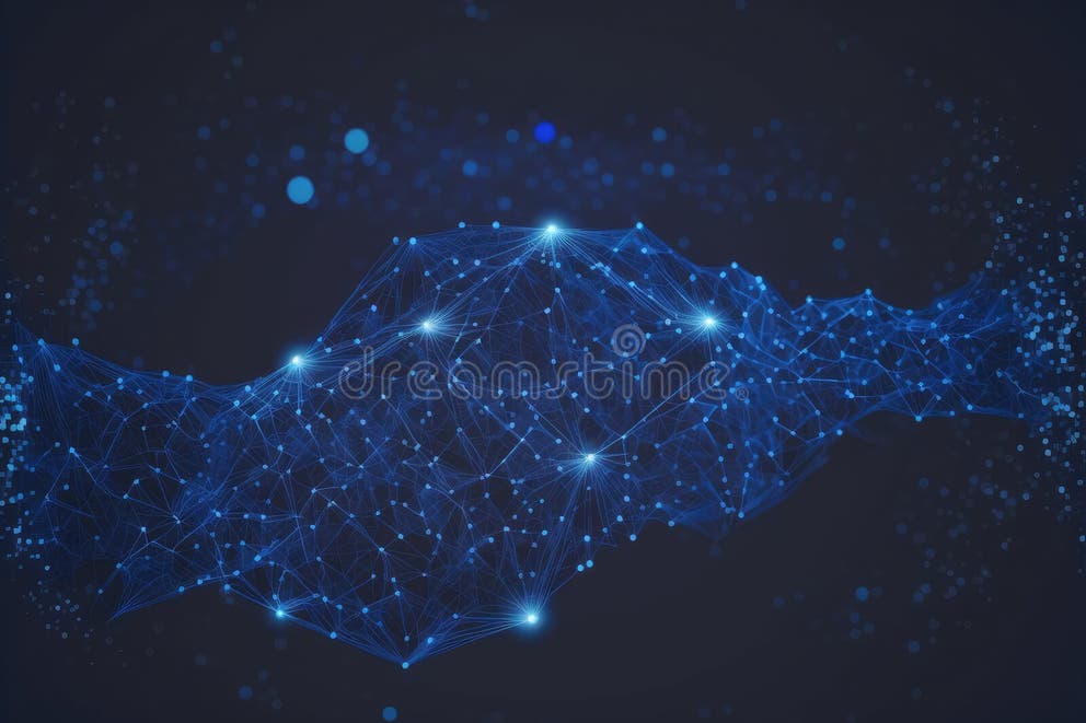 Blue Technology Abstract Background of Connection Network Stock ...
