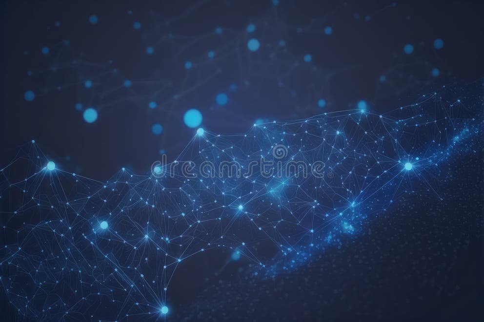 Blue Technology Abstract Background of Connection Network Stock ...