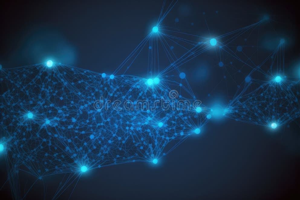 Blue Technology Abstract Background of Connection Network Stock ...
