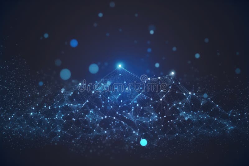 Blue Technology Abstract Background of Connection Network Stock ...