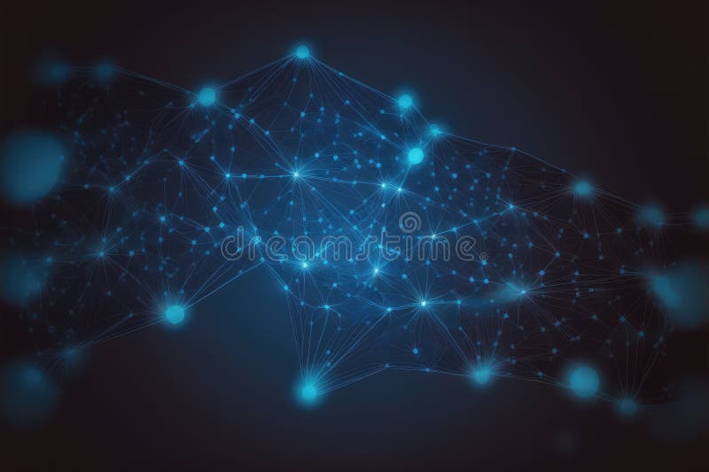 Blue Technology Abstract Background of Connection Network Stock ...