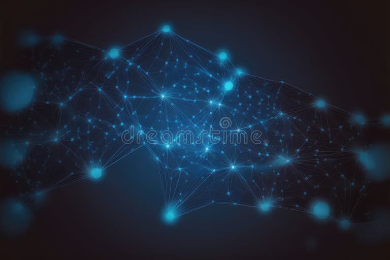 Blue Technology Abstract Background of Connection Network Stock ...