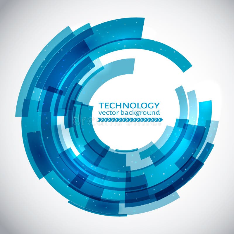 Blue Technology Abstract Circle Background. Easy To Edit Design ...