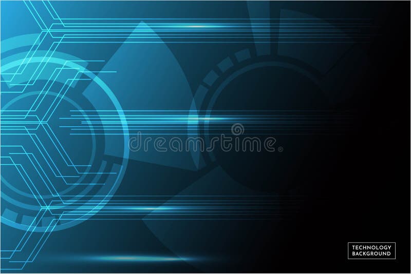 Gradient Blue Color Technology Background Shiny Shape and Line Stock ...