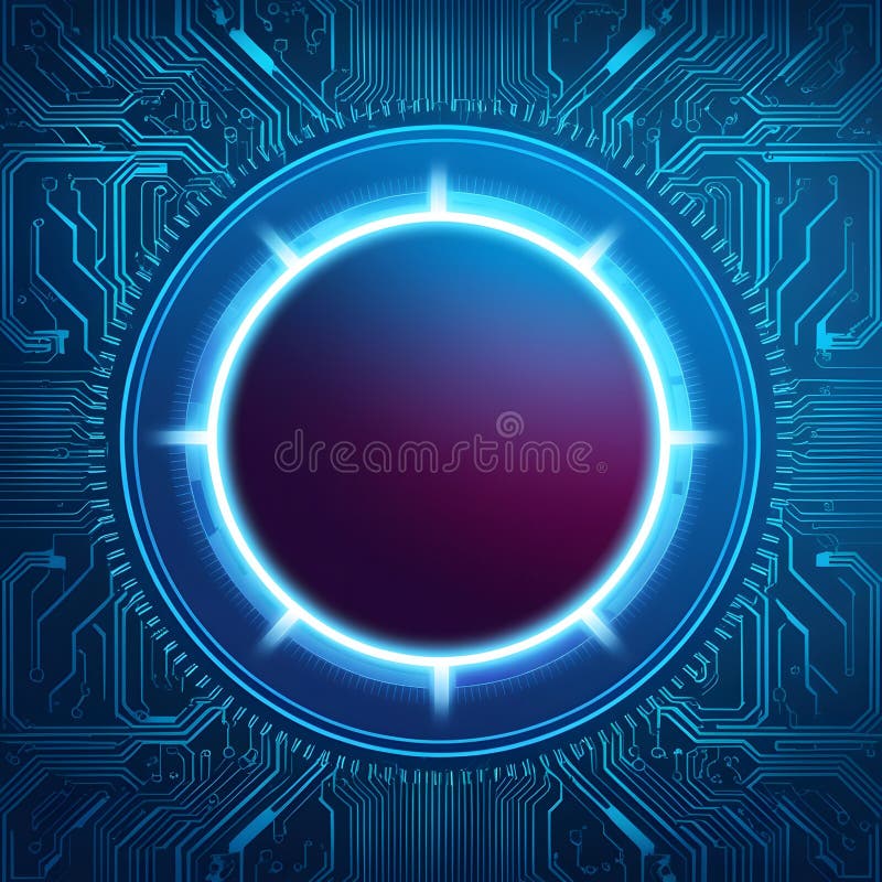 Blue Technology Background and Abstract Digital Tech Circle.copy Space ...