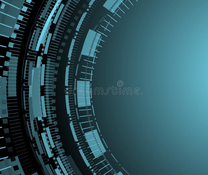 Blue Technology Background with Circle Patterns Stock Vector ...