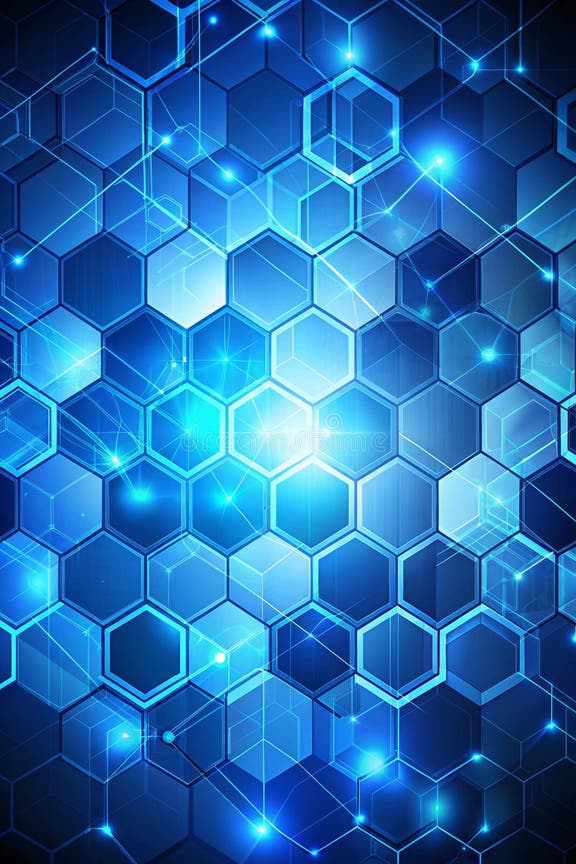 Abstract Blue Technology Hexagonal Background Stock Illustration - Illustration of hightech ...