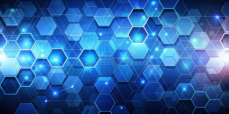 Abstract Blue Technology Hexagonal Background Stock Illustration ...