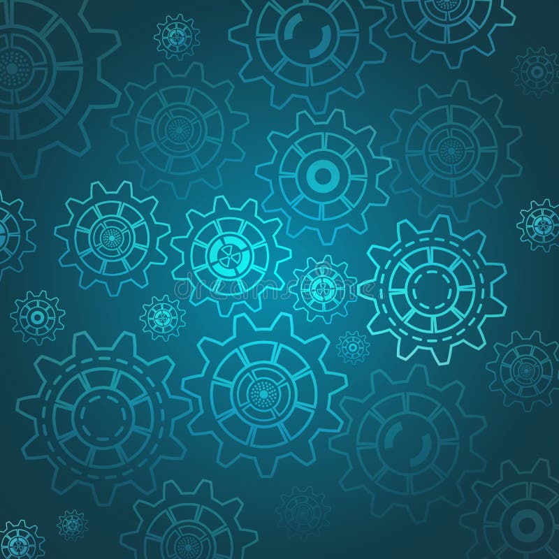 Blue Technology Background Mechanical Gear Wheel Stock Vector ...